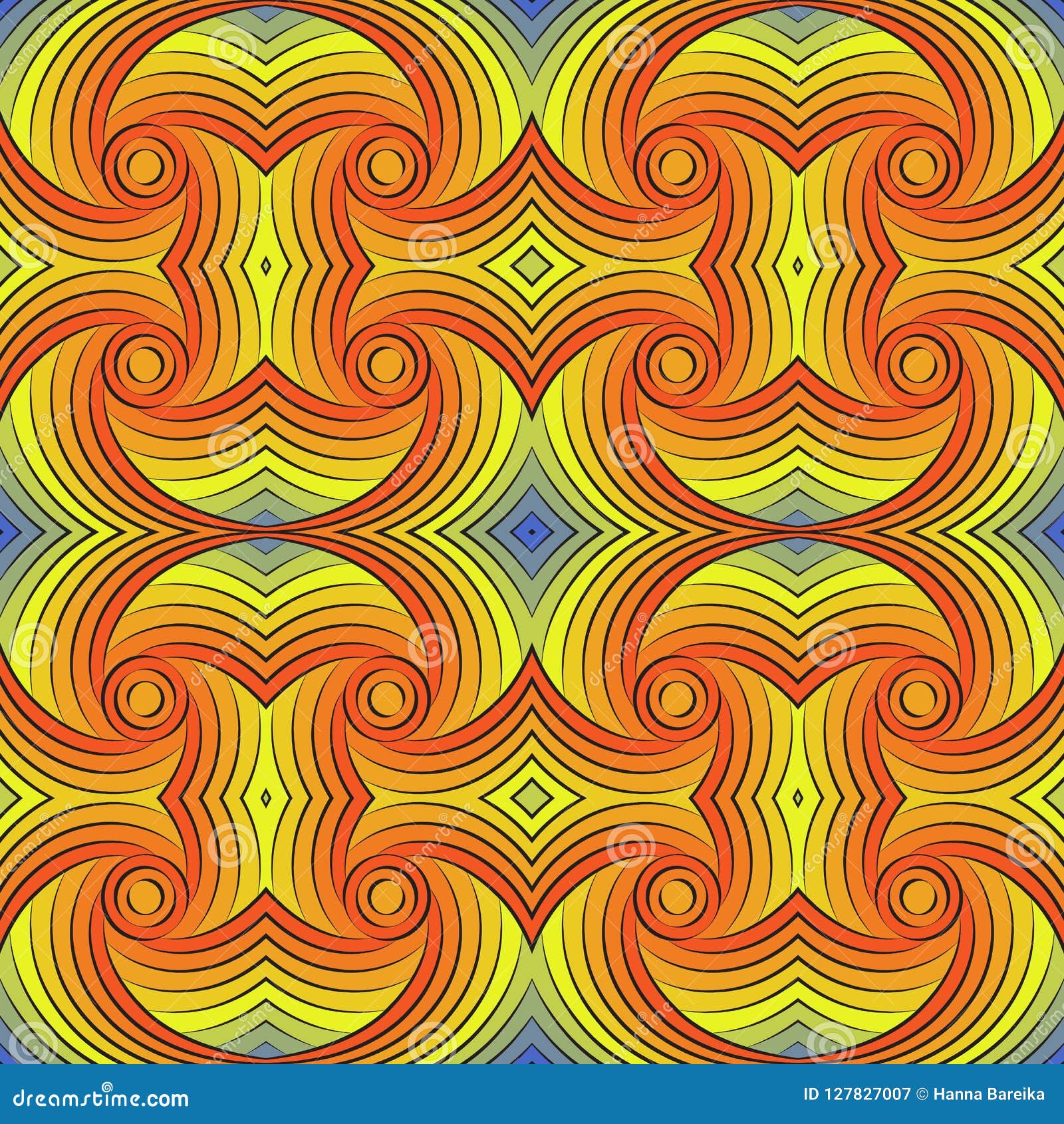 Abstract Vector Seamless Pattern. Geometric Curve Elements. Stock ...