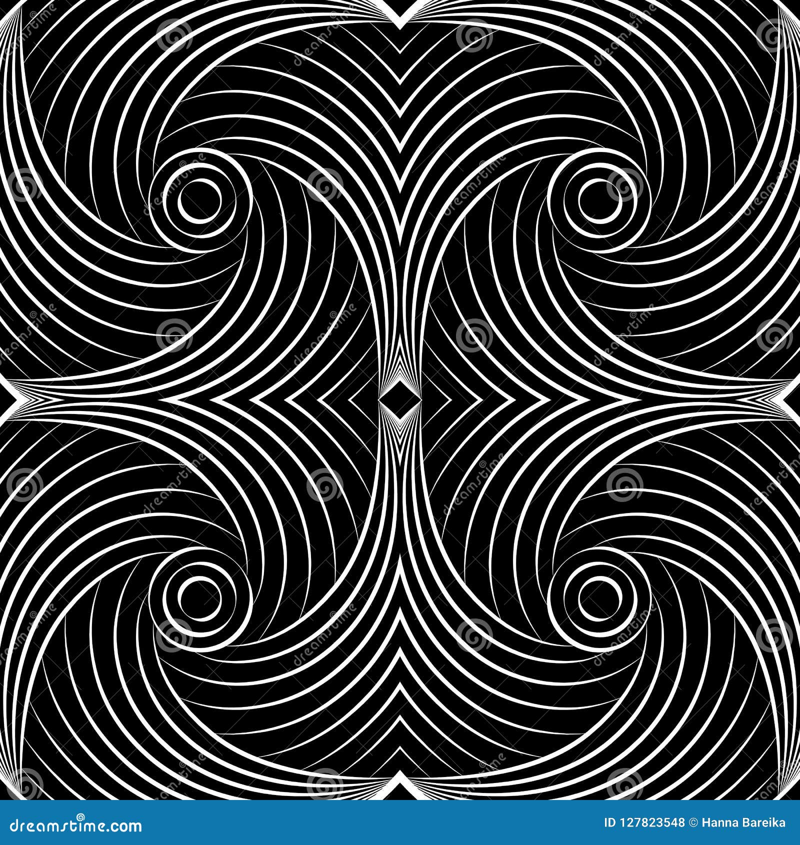 Abstract Vector Seamless Pattern. Geometric Curve Elements. Stock ...