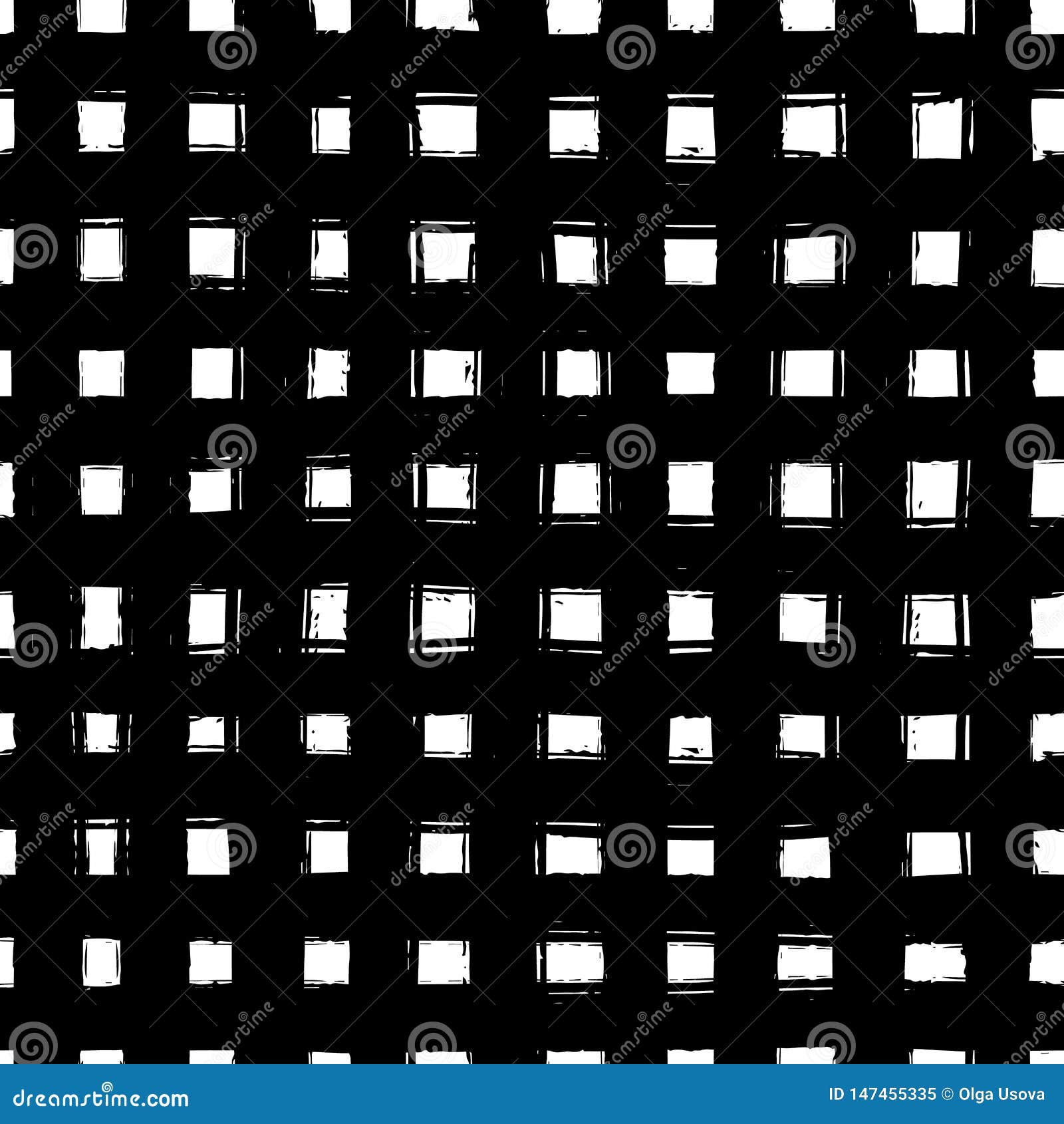 Abstract Vector Seamless Pattern with Hand-drawn Grid. Stock Vector ...