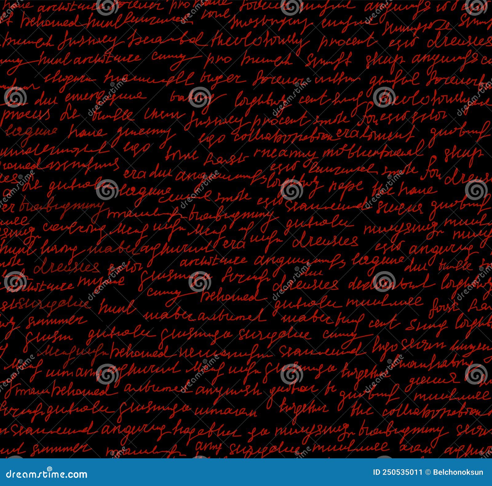 Abstract Vector Seamless Pattern with Handwritten Text, Red `blood ...