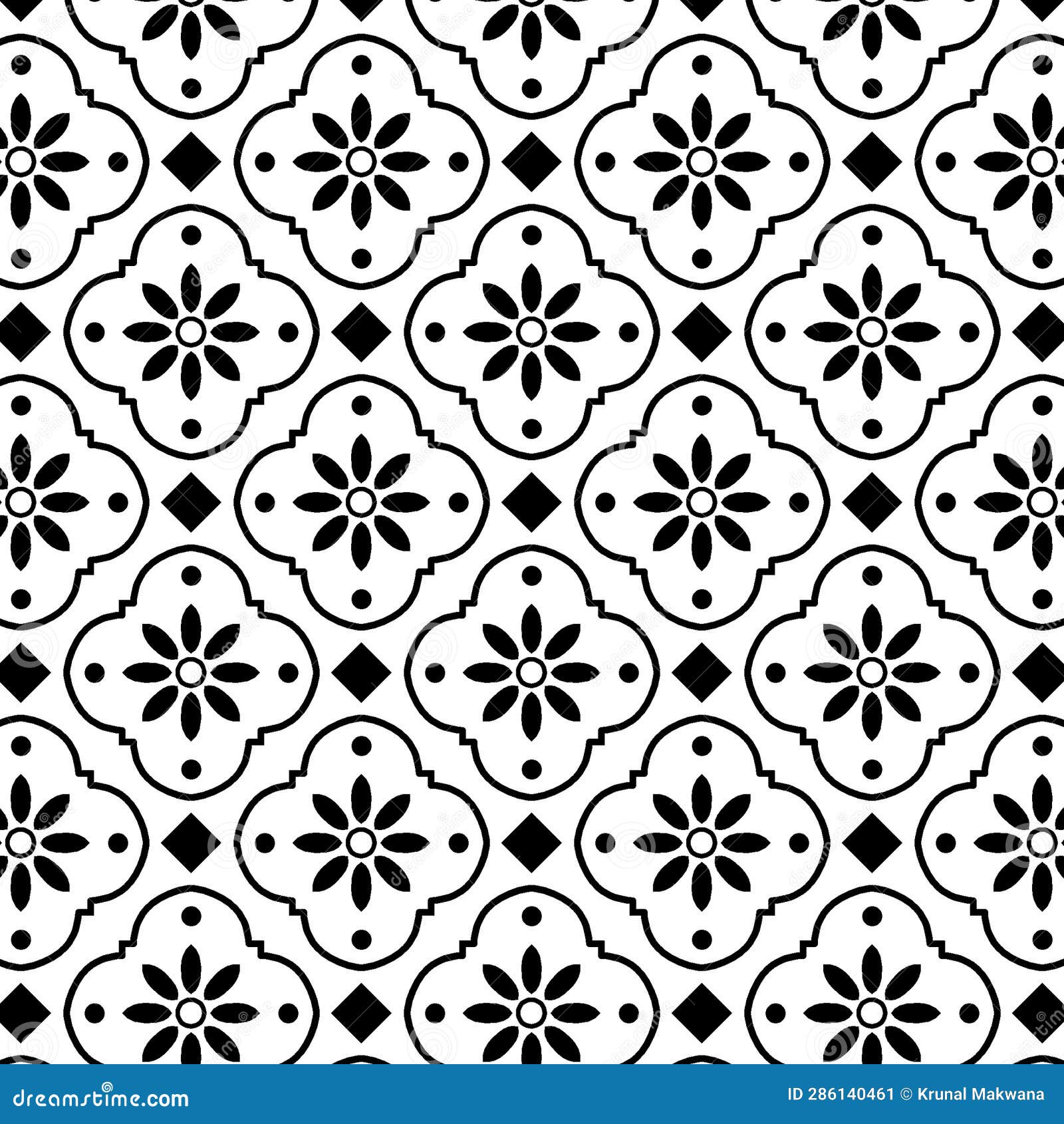 Abstract Vector Seamless Pattern Line Art Backgrounds Floral Seamless ...