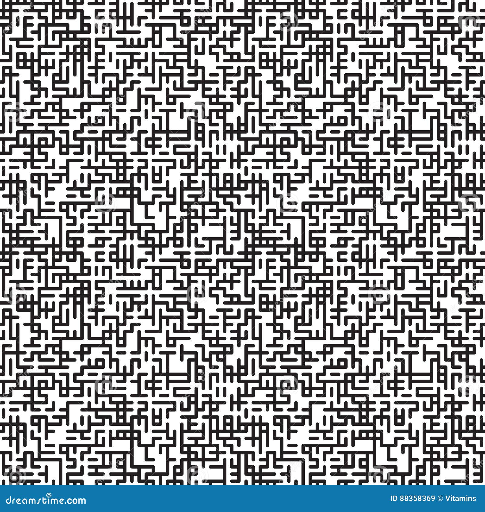 Abstract Vector Seamless Pattern with Maze Texture Stock Vector ...