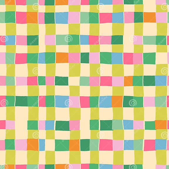 Abstract Vector Seamless Pattern Multicolored Checkered Pattern ...