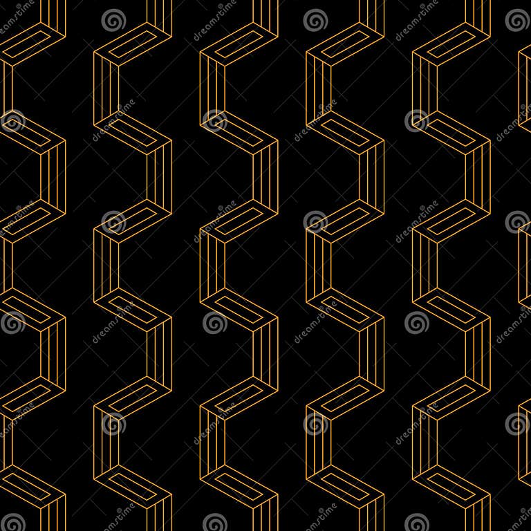 Abstract Vector Seamless Pattern. Striped Hexagonal Zigzag Geometric ...