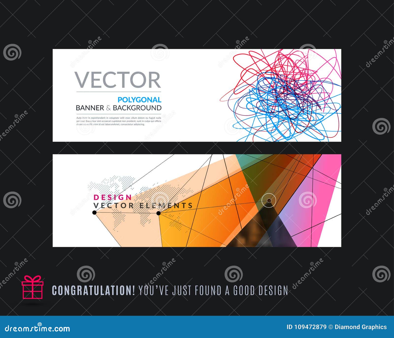 Abstract Vector Set of Modern Horizontal Website Banners Stock Vector ...