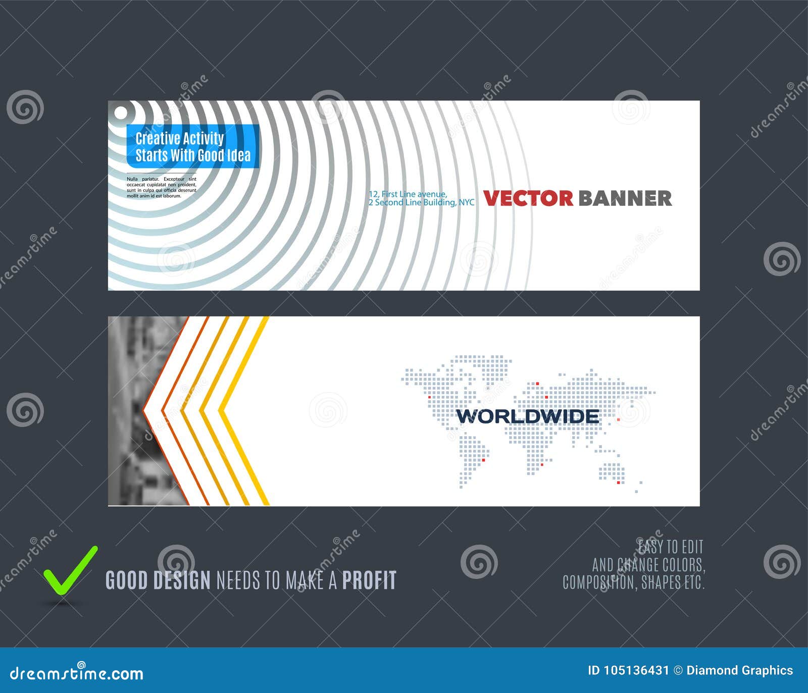 Abstract Vector Set of Modern Horizontal Website Banners Stock Vector ...