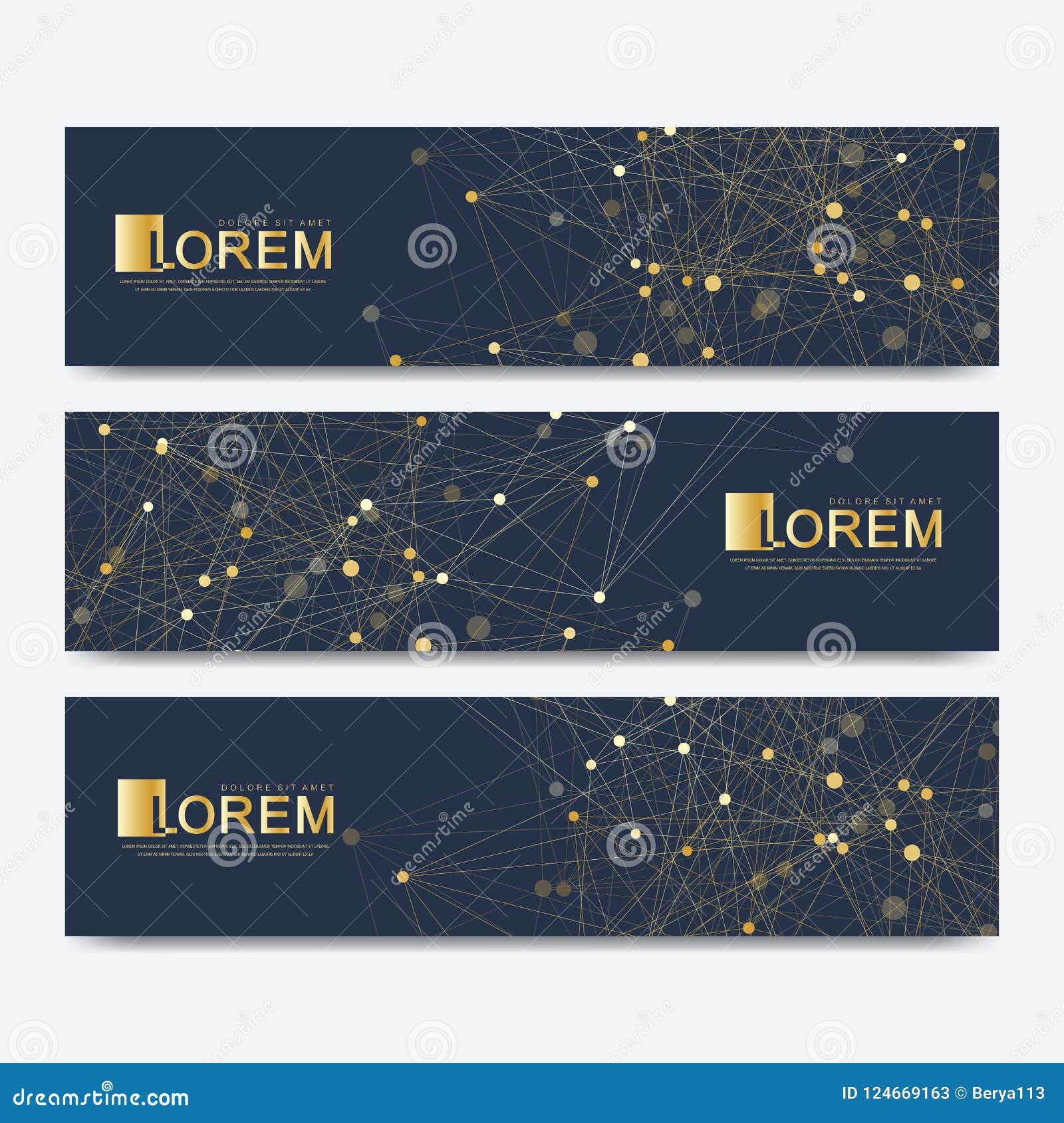 Abstract Vector Set of Modern Website Banners. Scientific Cybernetics ...
