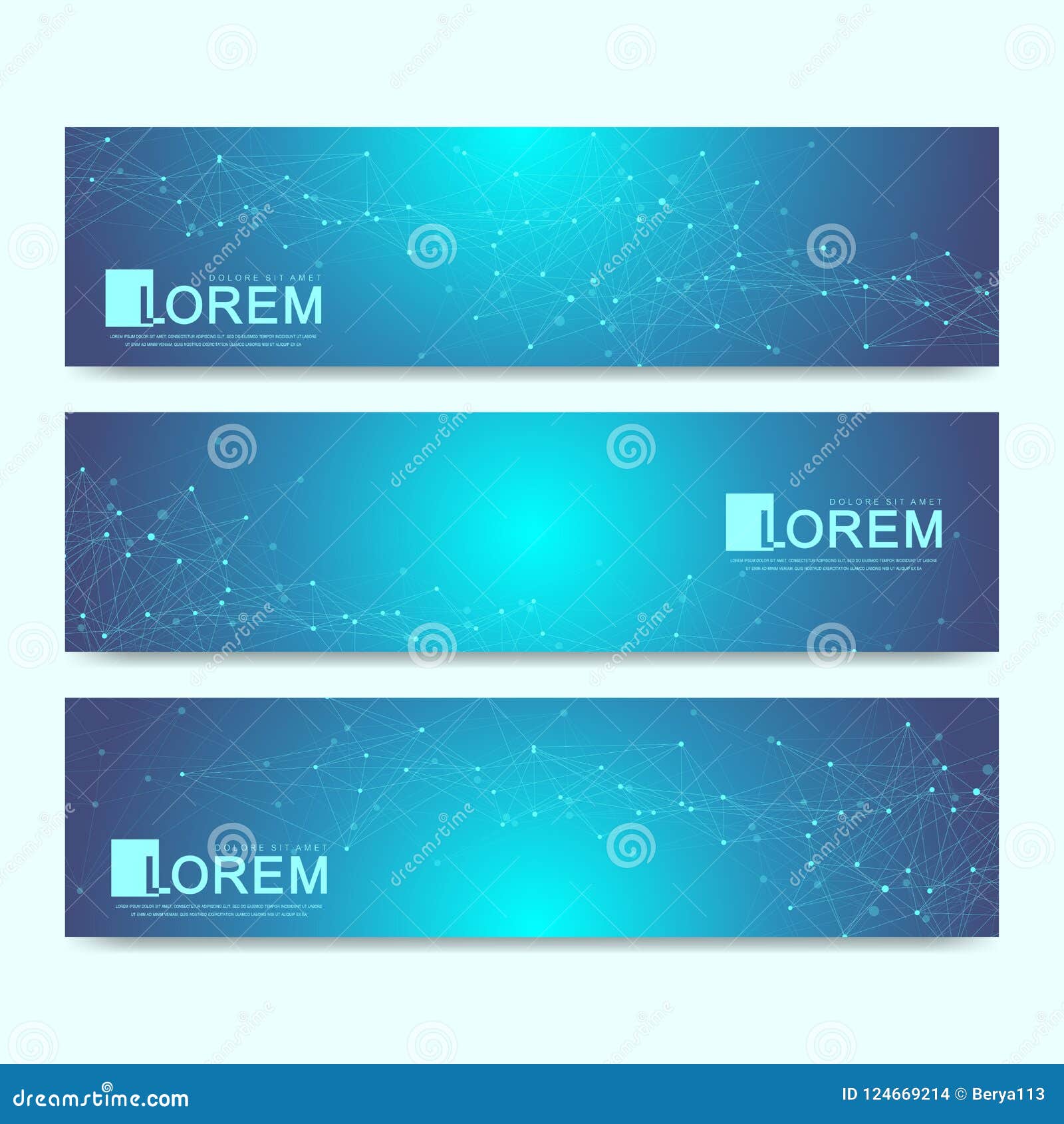 Abstract Vector Set of Modern Website Banners. Scientific Cybernetics ...