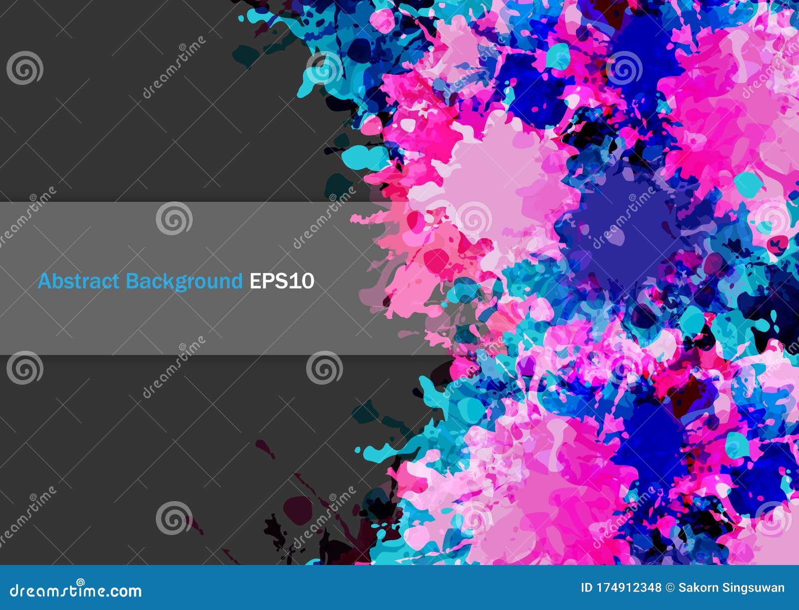 Abstract Vector Shape with Splatter Multi Colored Design Background ...