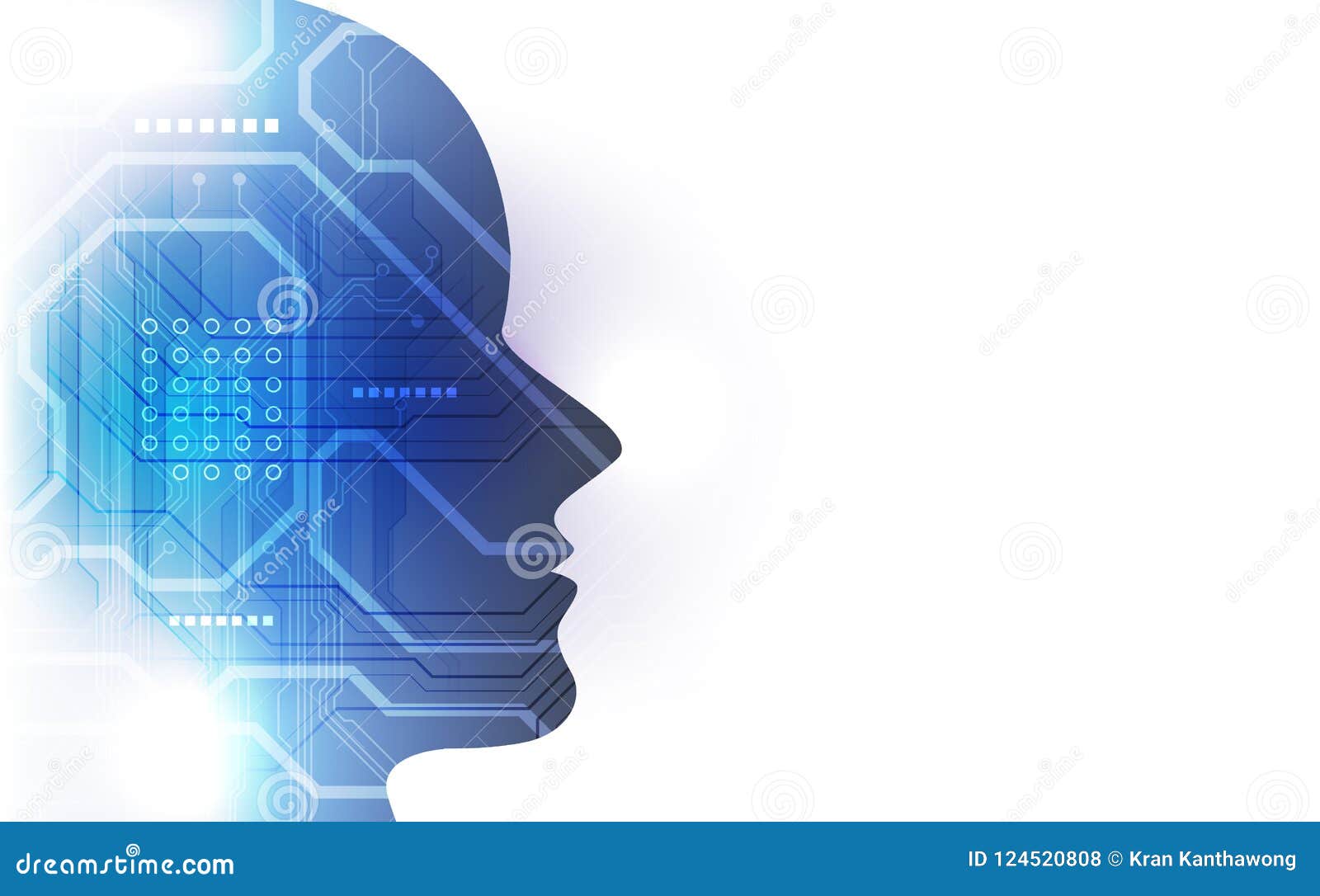 Abstract Vector Silhouette Of Virtual Human 3d Illustration Background ...