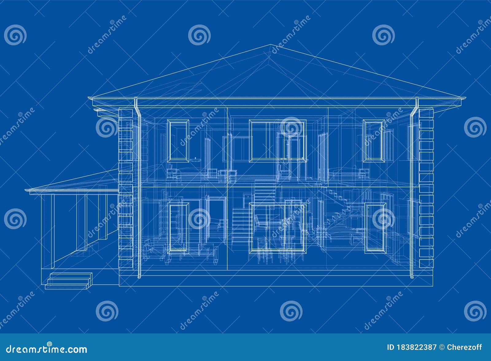 Abstract Vector Sketch of a House Stock Vector - Illustration of layout ...