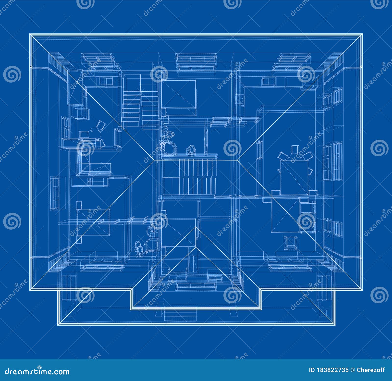 Abstract Vector Sketch of a House Stock Vector - Illustration of prints ...