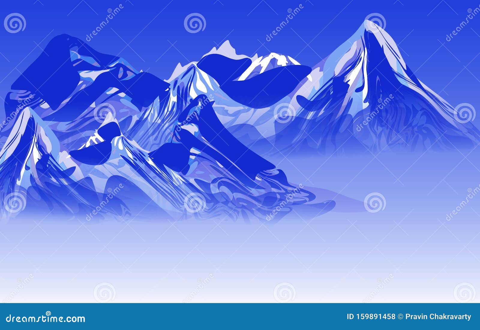 Abstract Vector Snow Mountain Winter Background, Vector Illustration ...