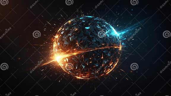 Abstract Vector Sphere Explosion Explosion of Sphere W Ai Generated ...