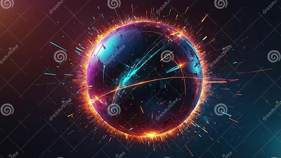 Abstract Vector Sphere Explosion Explosion of Sphere W Ai Generated ...