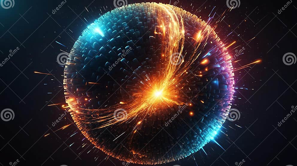 Abstract Vector Sphere Explosion Explosion of Sphere W Ai Generated ...