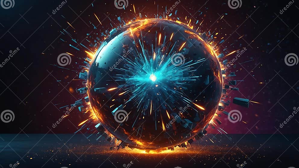 Abstract Vector Sphere Explosion Explosion of Sphere W Ai Generated ...