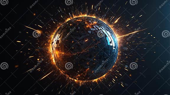 Abstract Vector Sphere Explosion Explosion of Sphere W Ai Generated ...