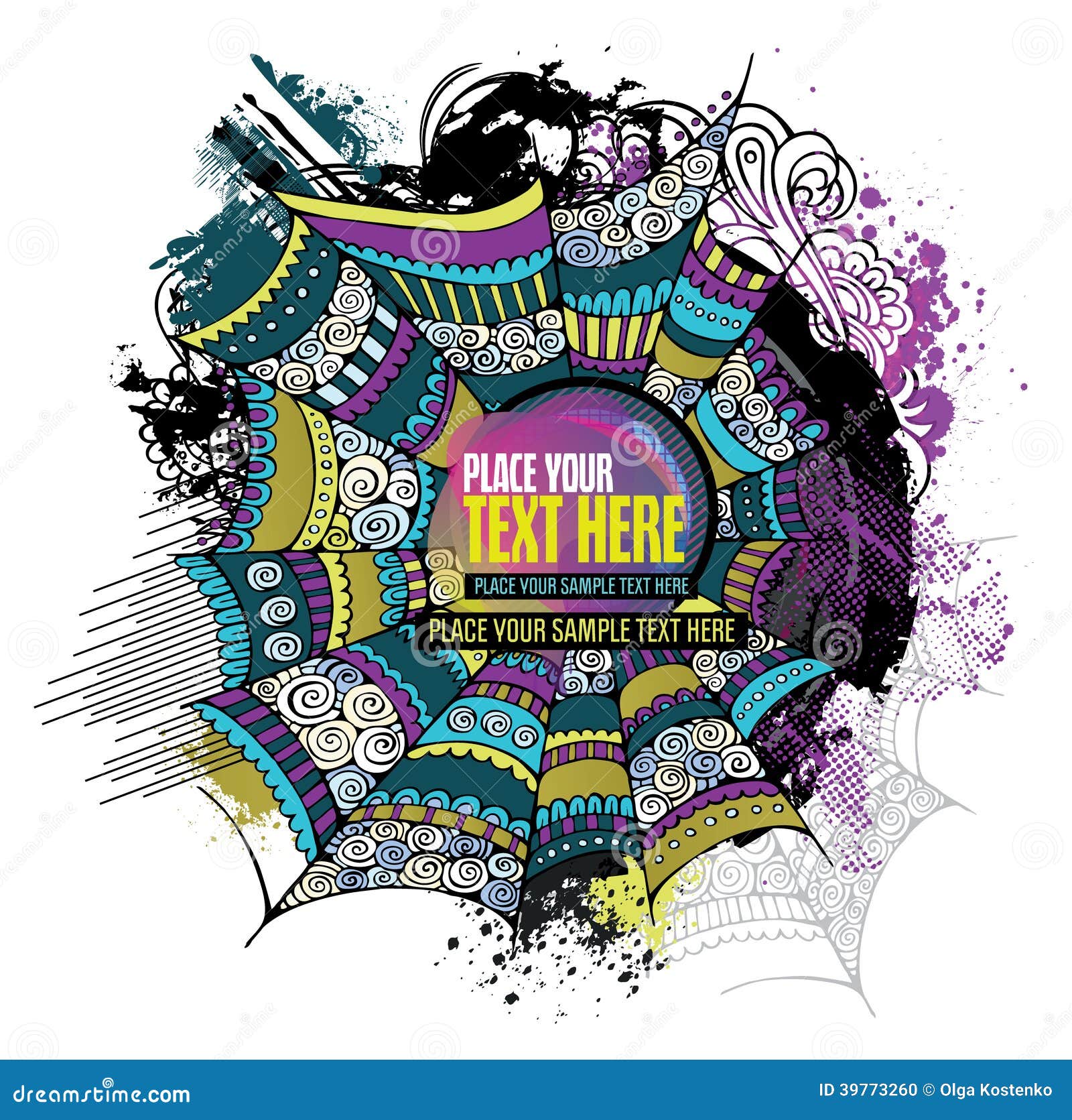 Abstract Vector Spider Web Grunge Design. Stock Vector - Illustration ...