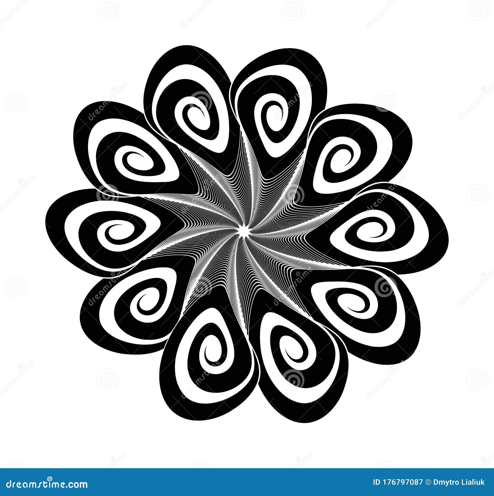 Abstract Vector Spiral Shape on a White Background. Isolated Spiral ...