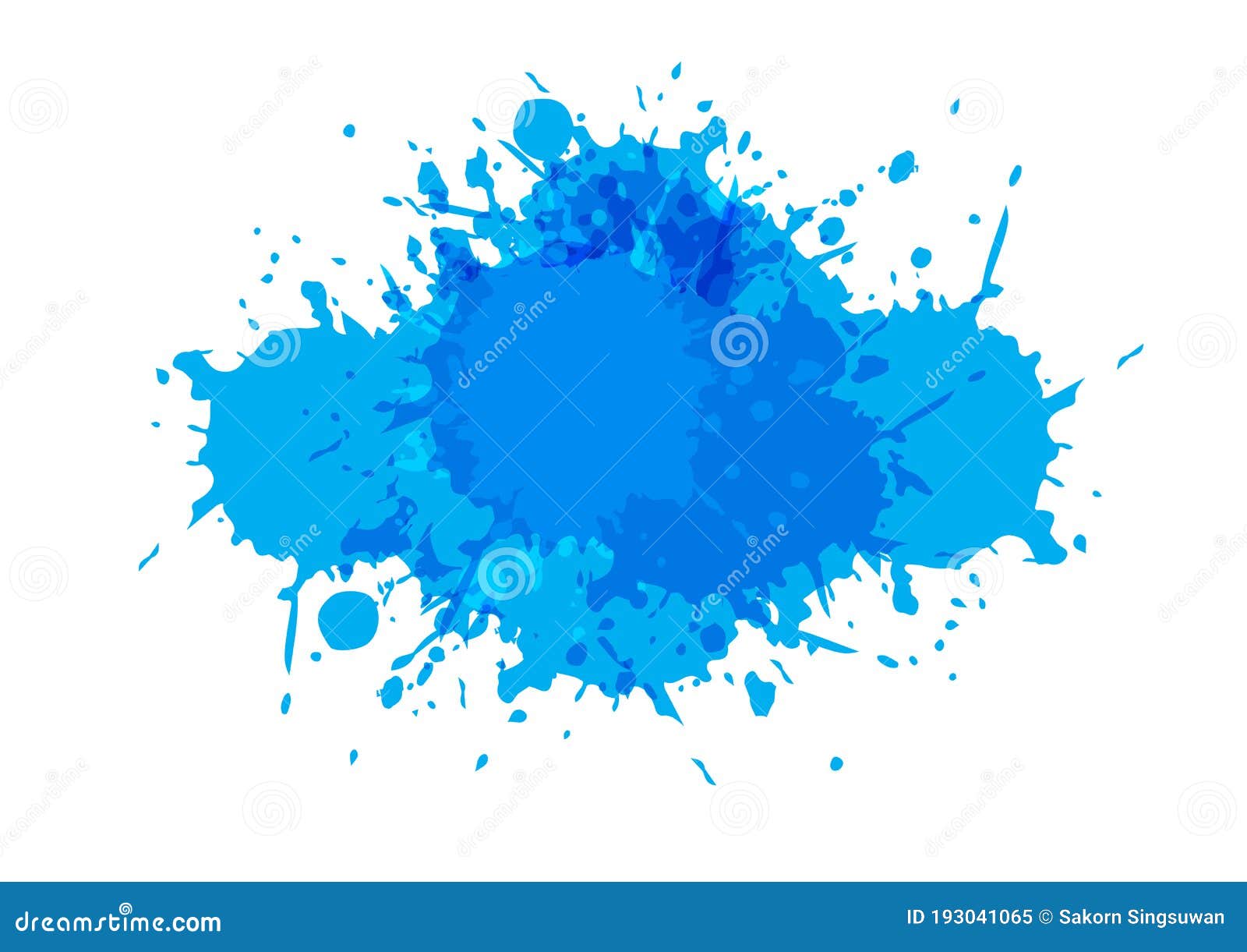 Abstract Vector Splatter Blue Color Design on Isolated Background ...