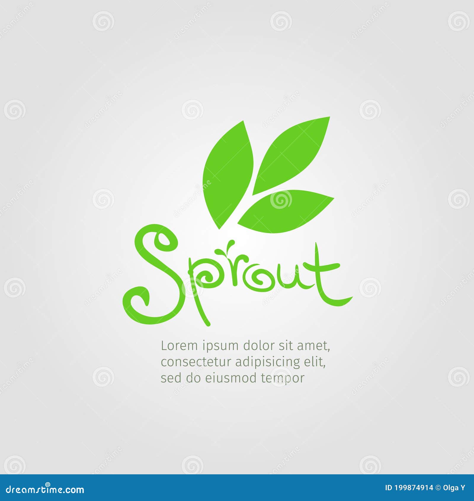 Abstract Vector Sprout Logo Design Template with Original Hand ...