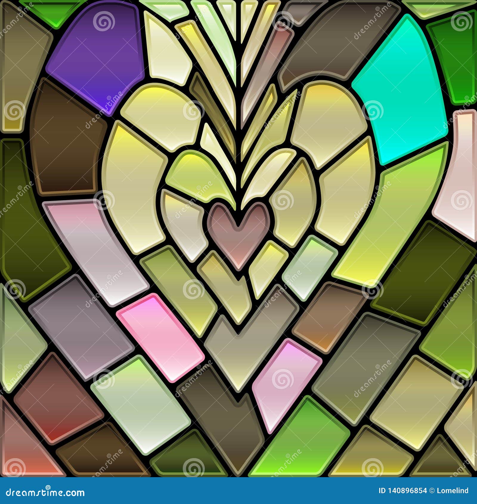 Vector Stained Glass Window Frame For Photography
