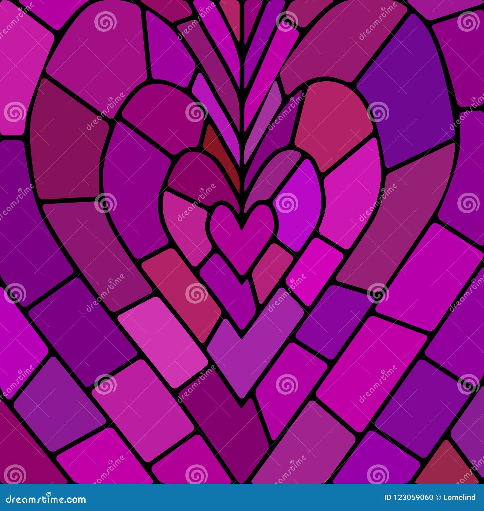 Abstract Vector Stained Glass Mosaic Background Stock Illustration