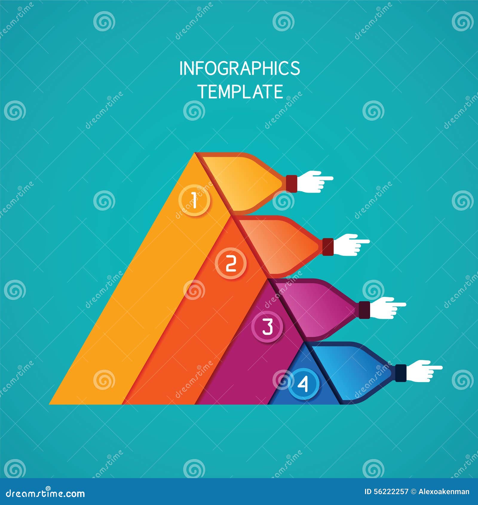 Abstract Vector 4 Steps Infographic Template in Flat Style for Layout ...