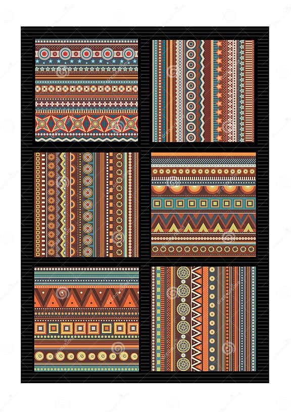 Abstract Vector Strip Pattern Set. Stock Vector - Illustration of ...