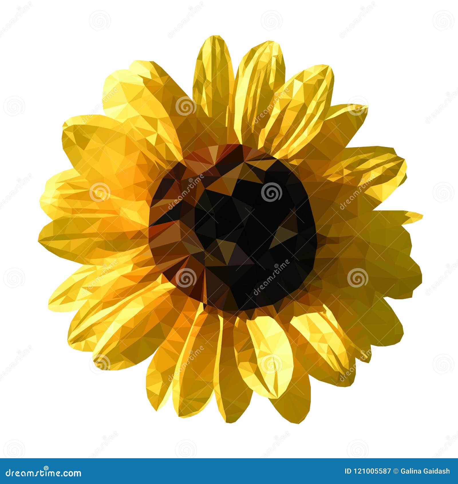 Abstract Vector Sunflower, Low Poly Style Stock Vector - Illustration ...