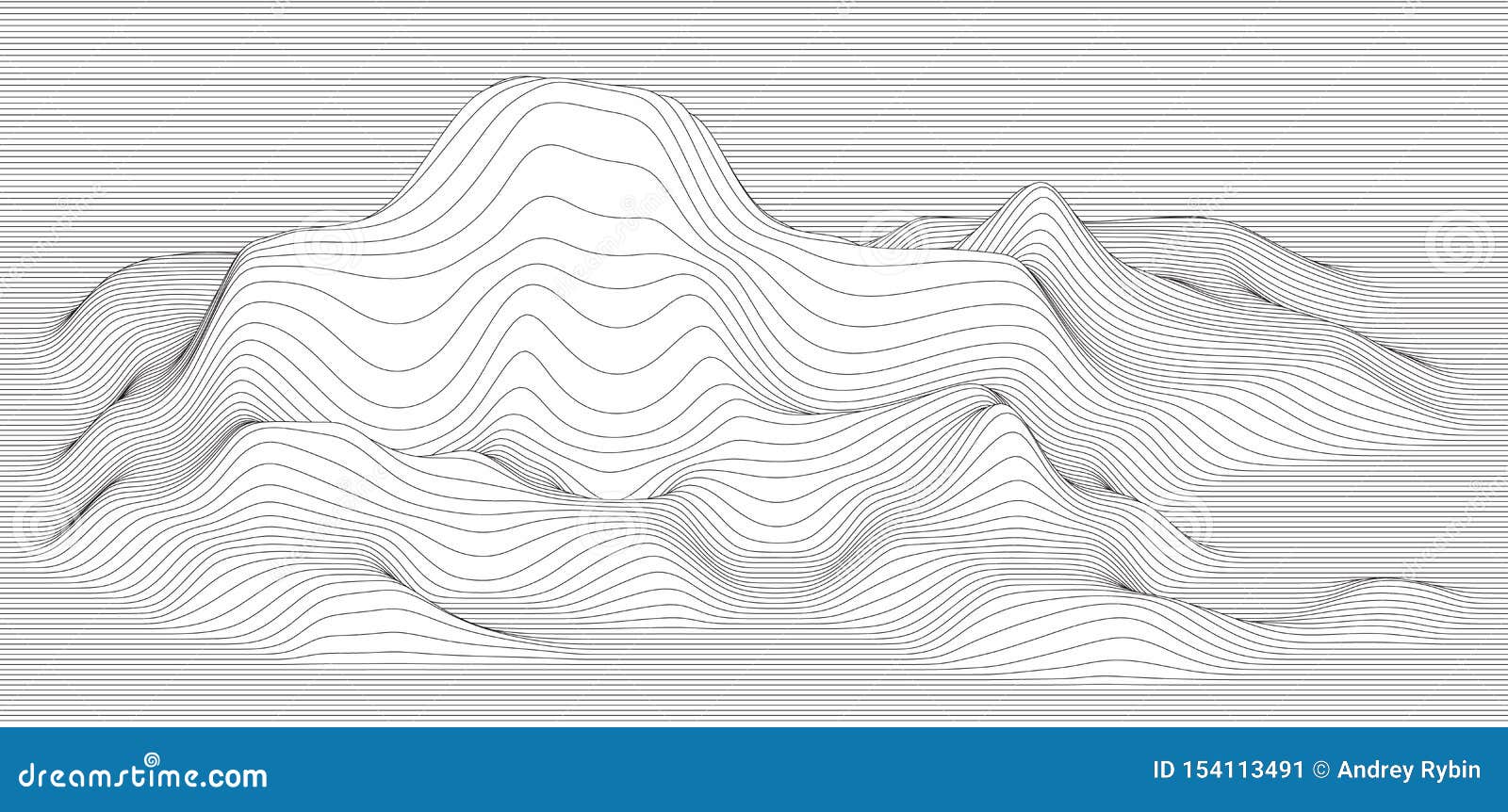 Abstract Vector Surface. Landscape Made of Lines Stock Vector ...