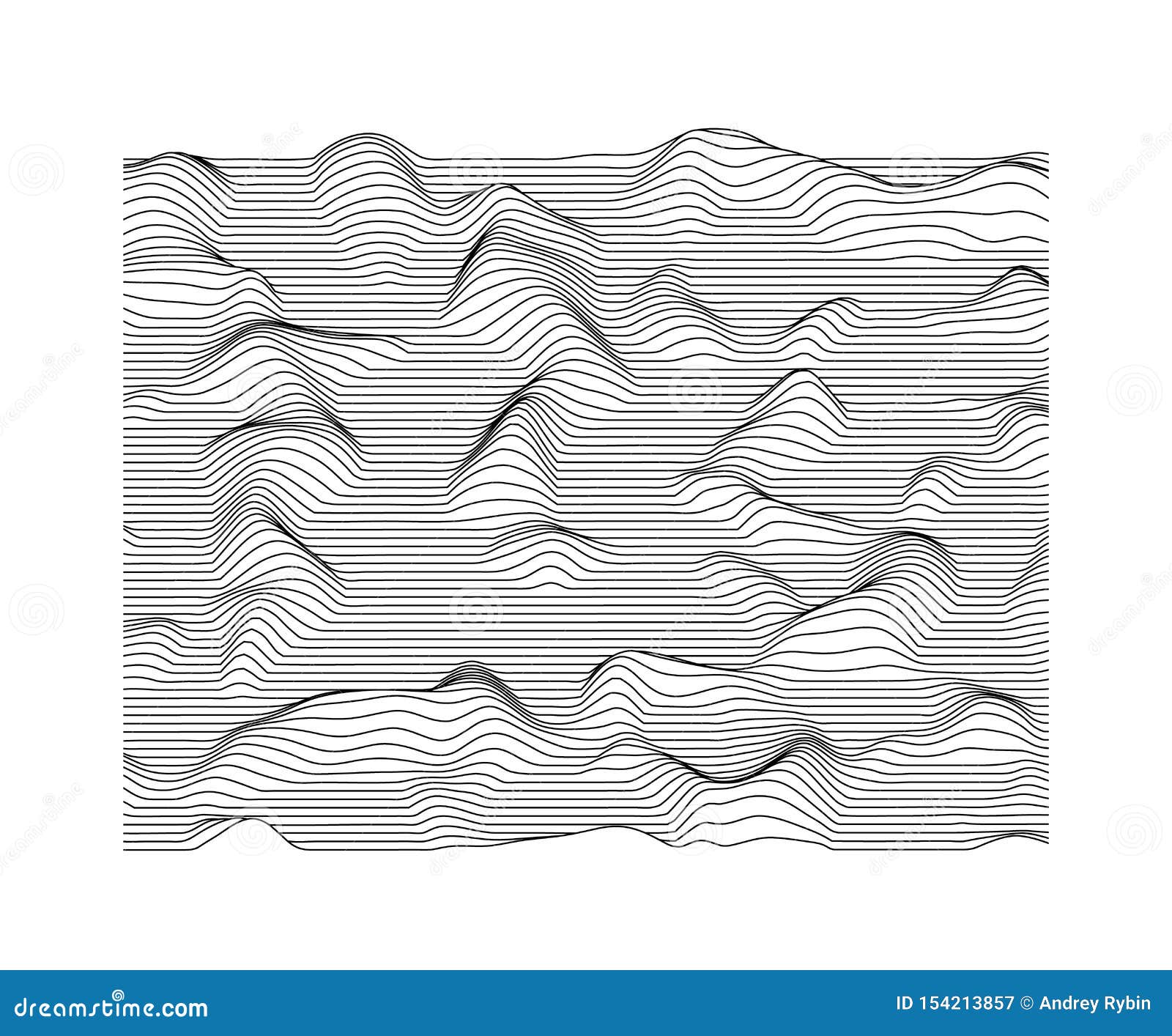 Abstract Vector Surface. Landscape Made of Lines. Surface Made of ...