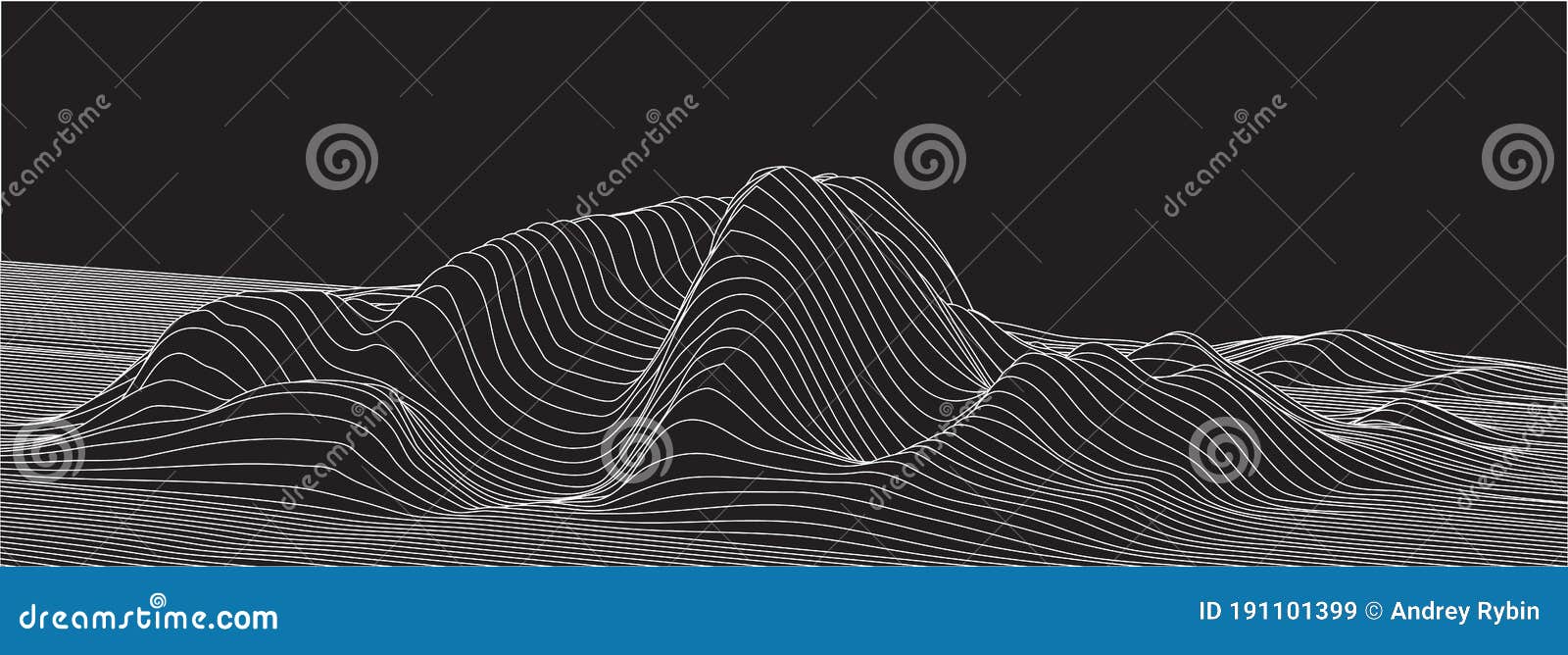 Abstract Vector Surface. Landscape Made of Lines. Surface Made of ...