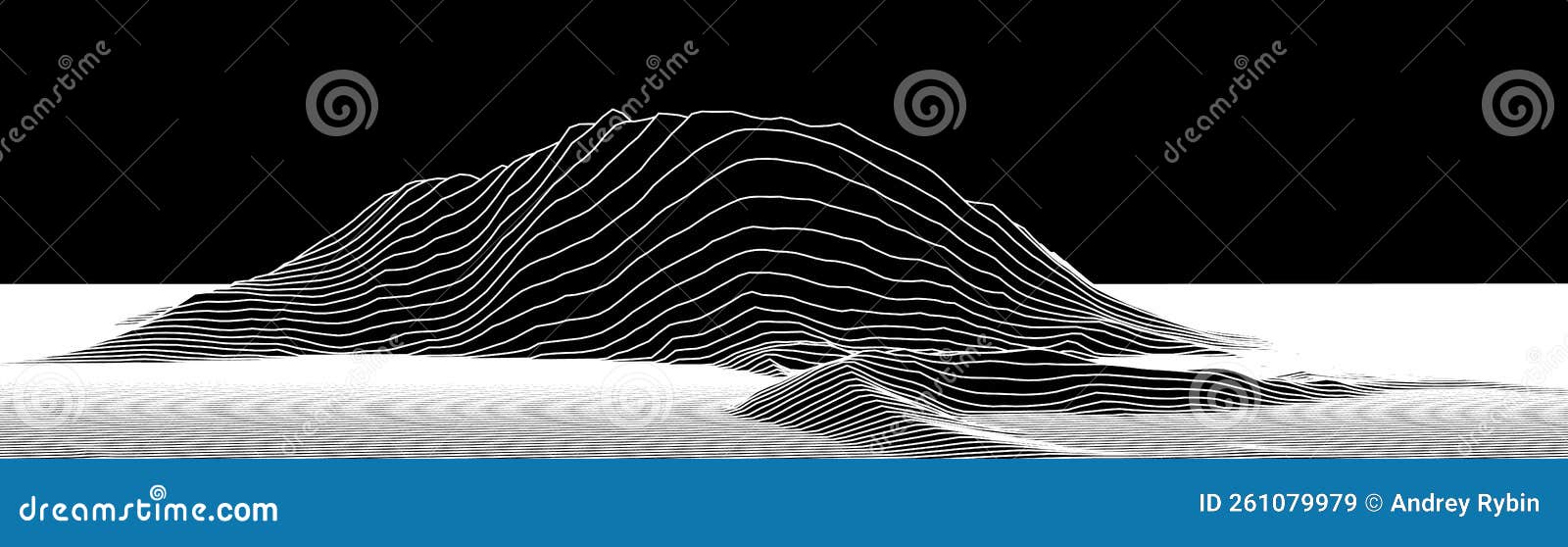 Abstract Vector Surface. Landscape Made of Lines. Surface Made of ...