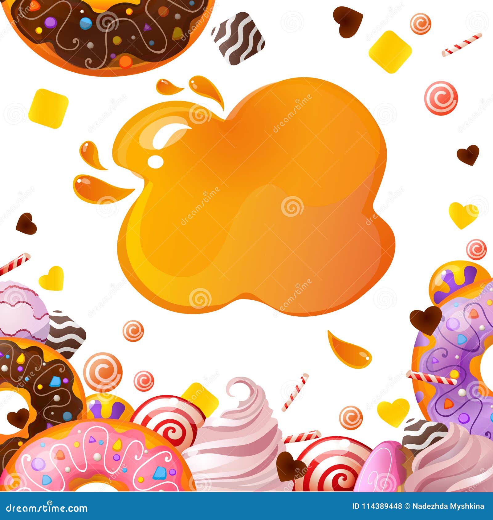 Abstract Sweets Banner. Sweets and Candies Template Stock Vector ...