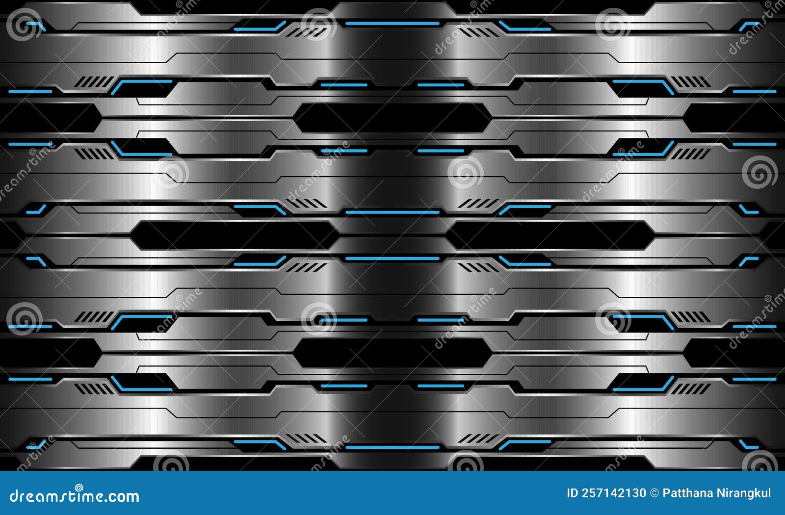 Abstract Vector Technology Futuristic Metallic Cyber Blue Light Power ...