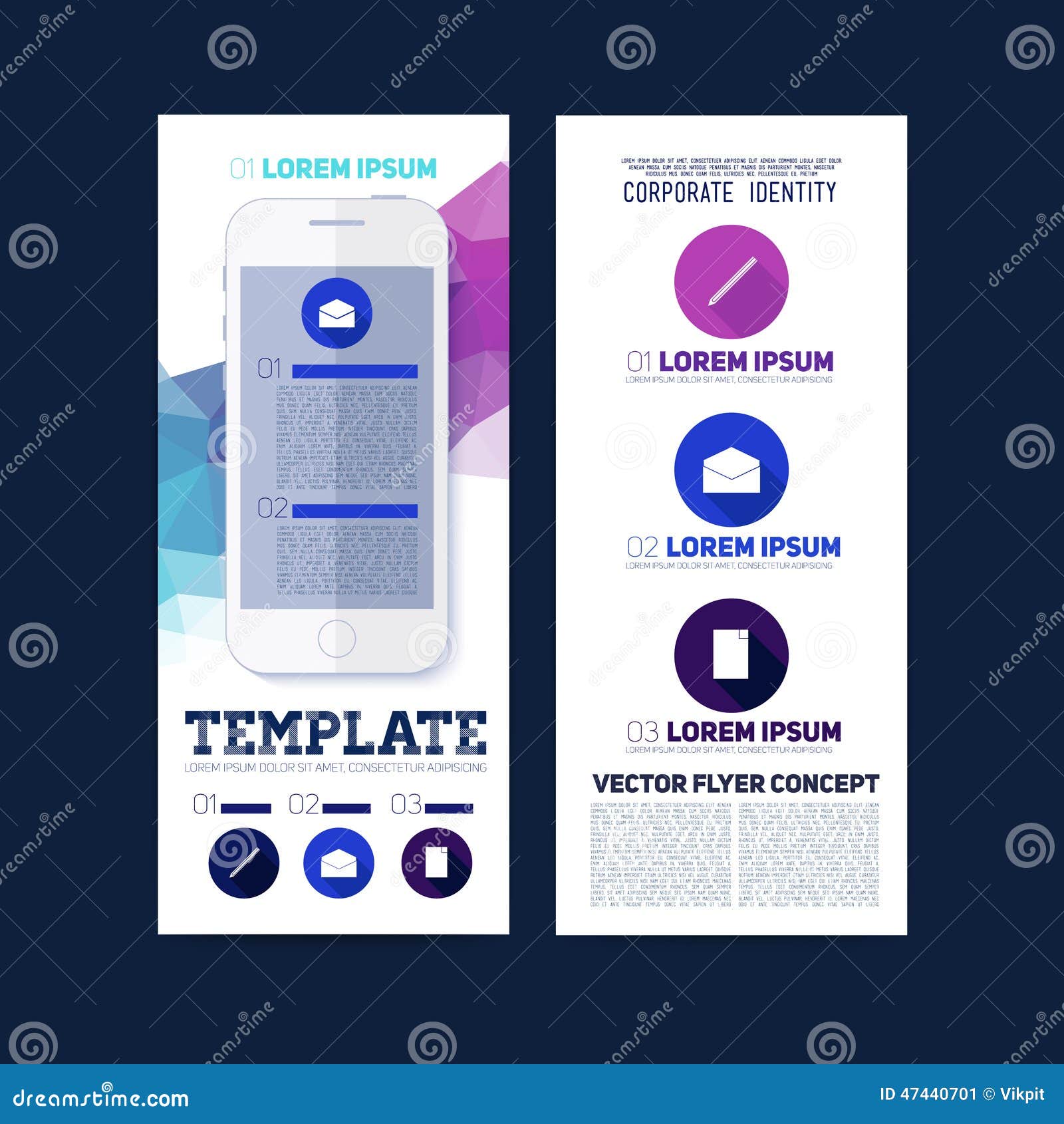 Abstract Vector Template Flat Design, Flyer Brochure Stock Vector ...