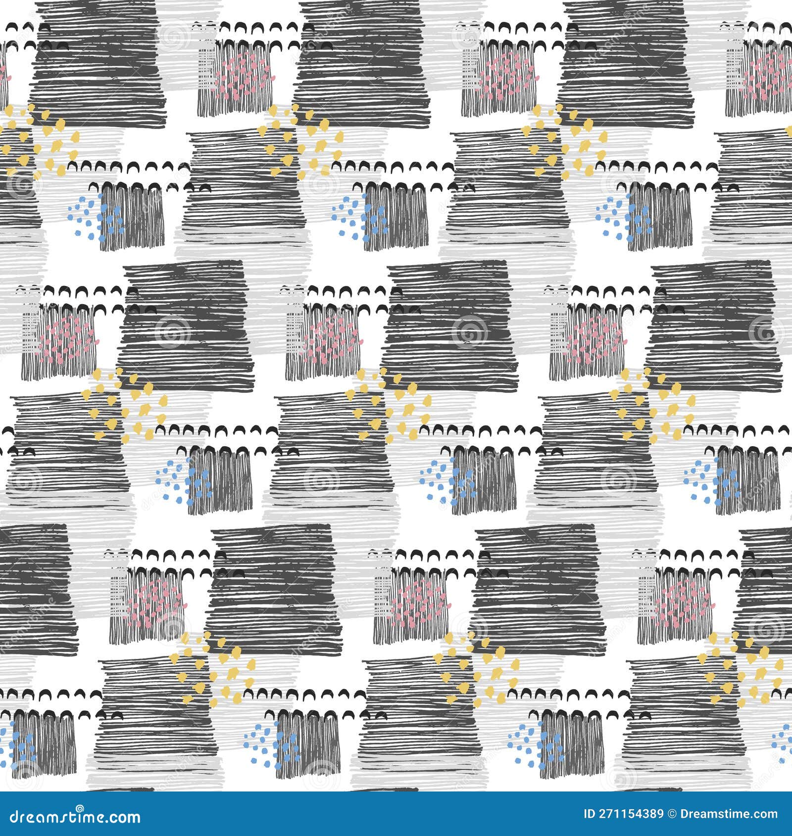 Messy Pattern with Abstract Shapes and Lines Stock Vector ...