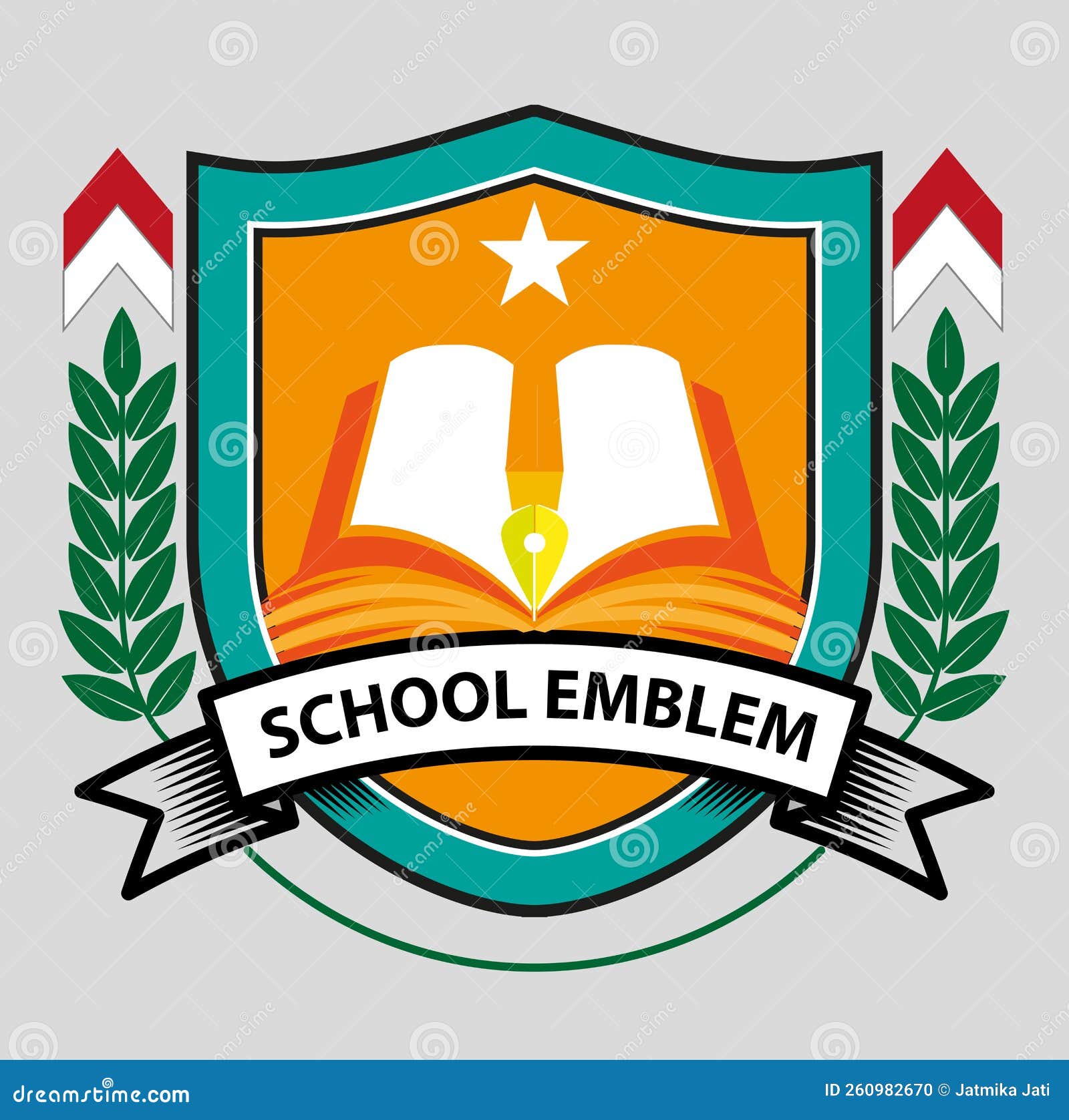 Three star school emblem stock vector. Illustration of design - 260982670
