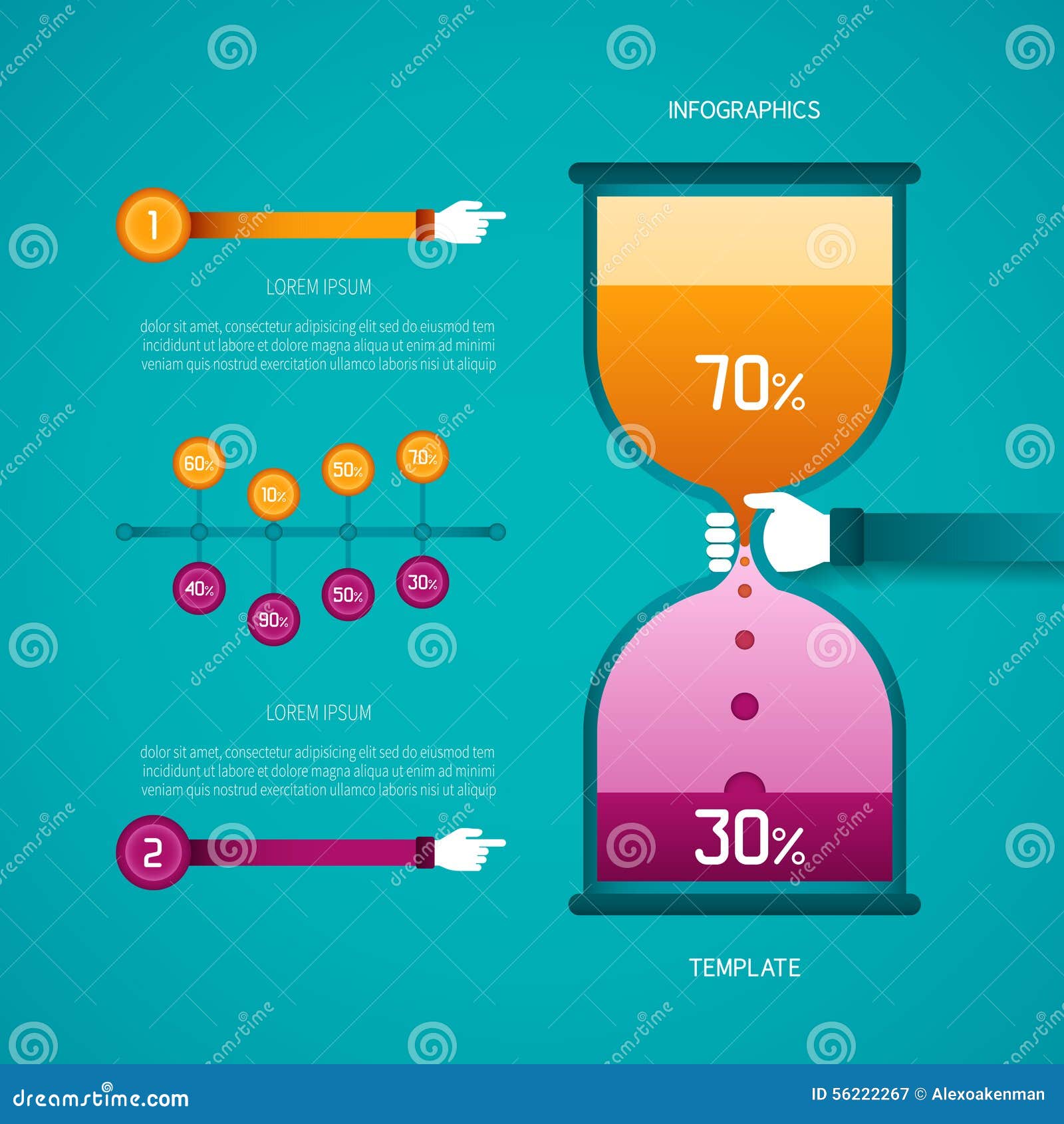 Abstract Vector Timeline and Hourglass Bar Diagram Infographic Template ...