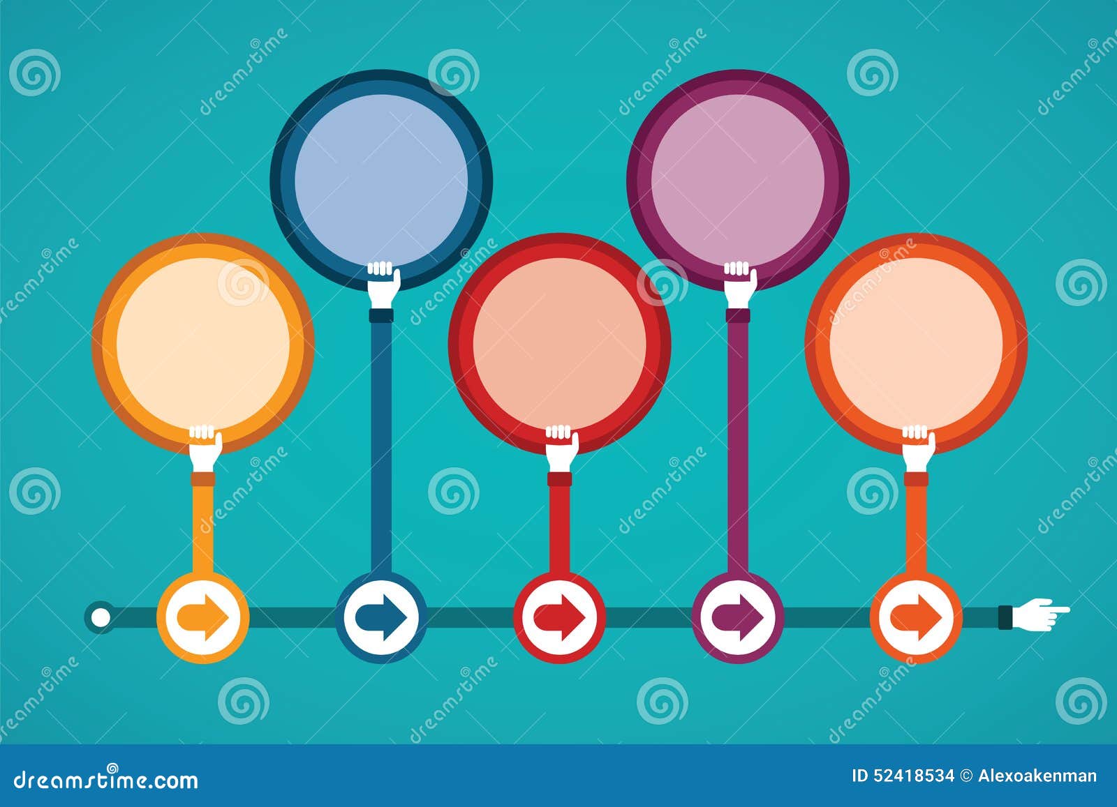 Layout Workflow. Outline Colorful Menu For App Interface. Number ...