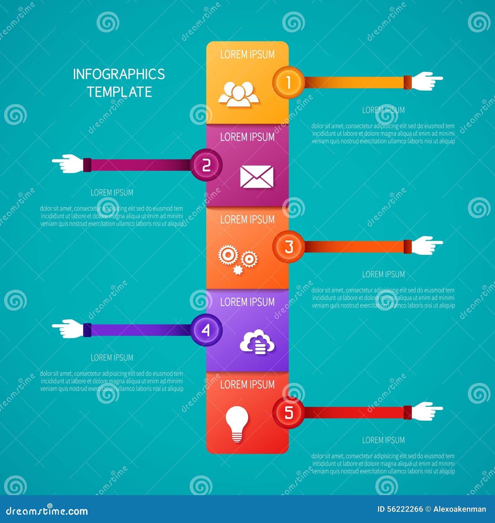 Abstract Vector Timeline Infographic Template in Flat Style for Layout ...