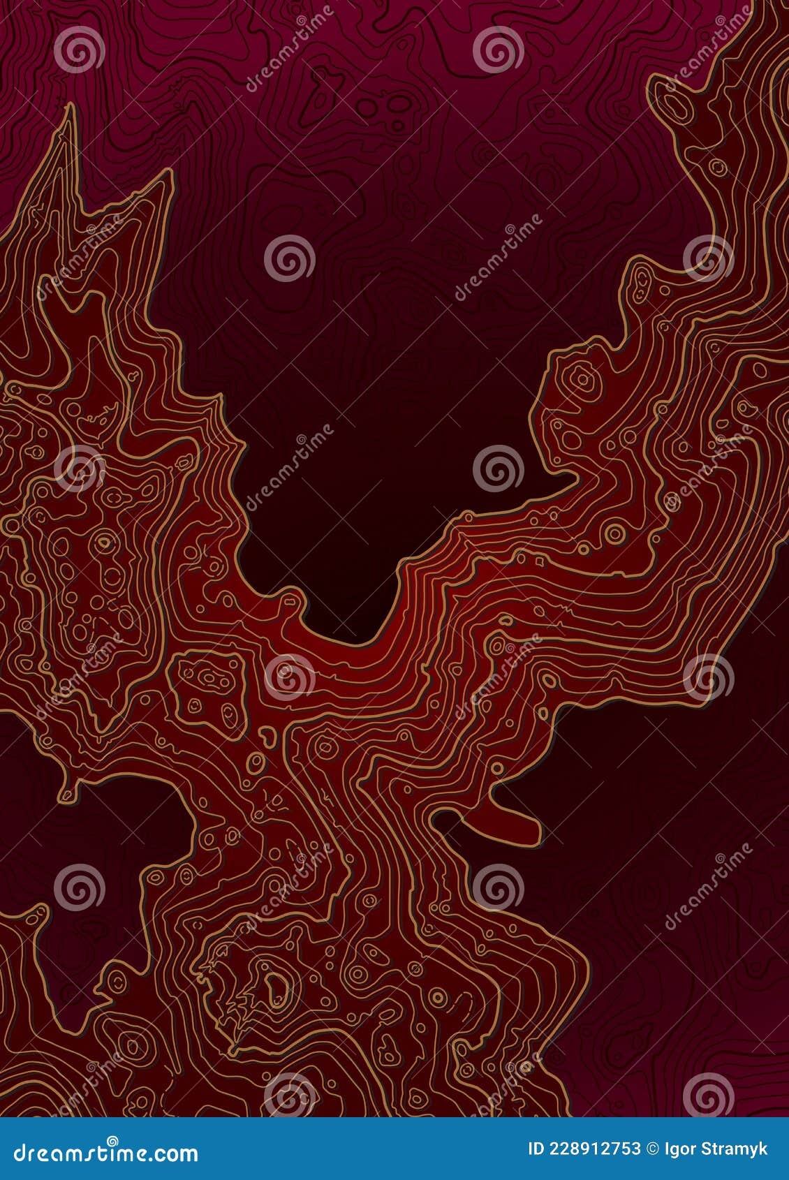 Abstract Vector Topographic Map in Dark Red Colors Stock Vector ...