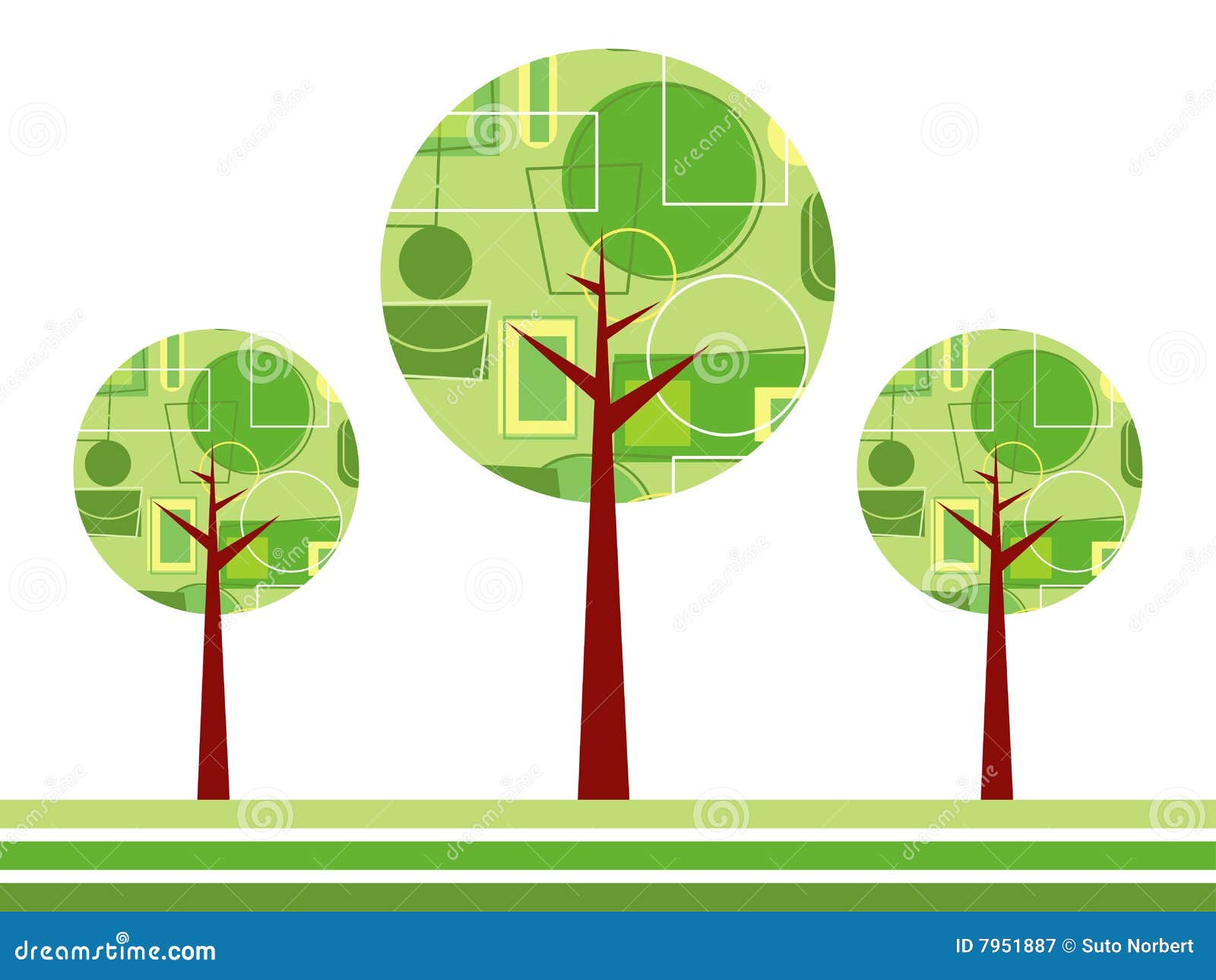 Abstract vector trees stock vector. Illustration of green - 7951887