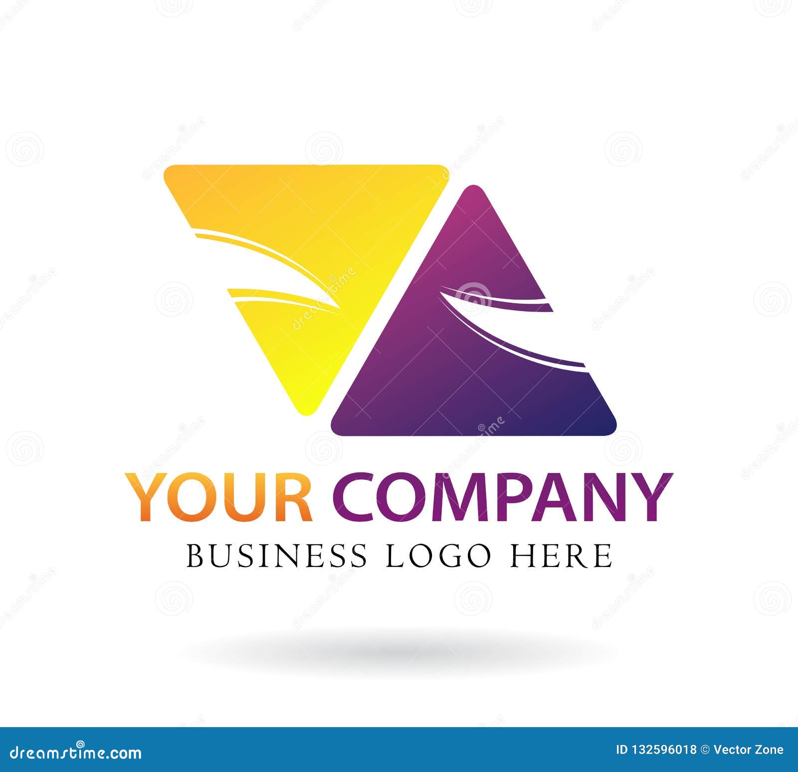 Abstract Vector Triangle Color Logo Design Stock Vector - Illustration ...