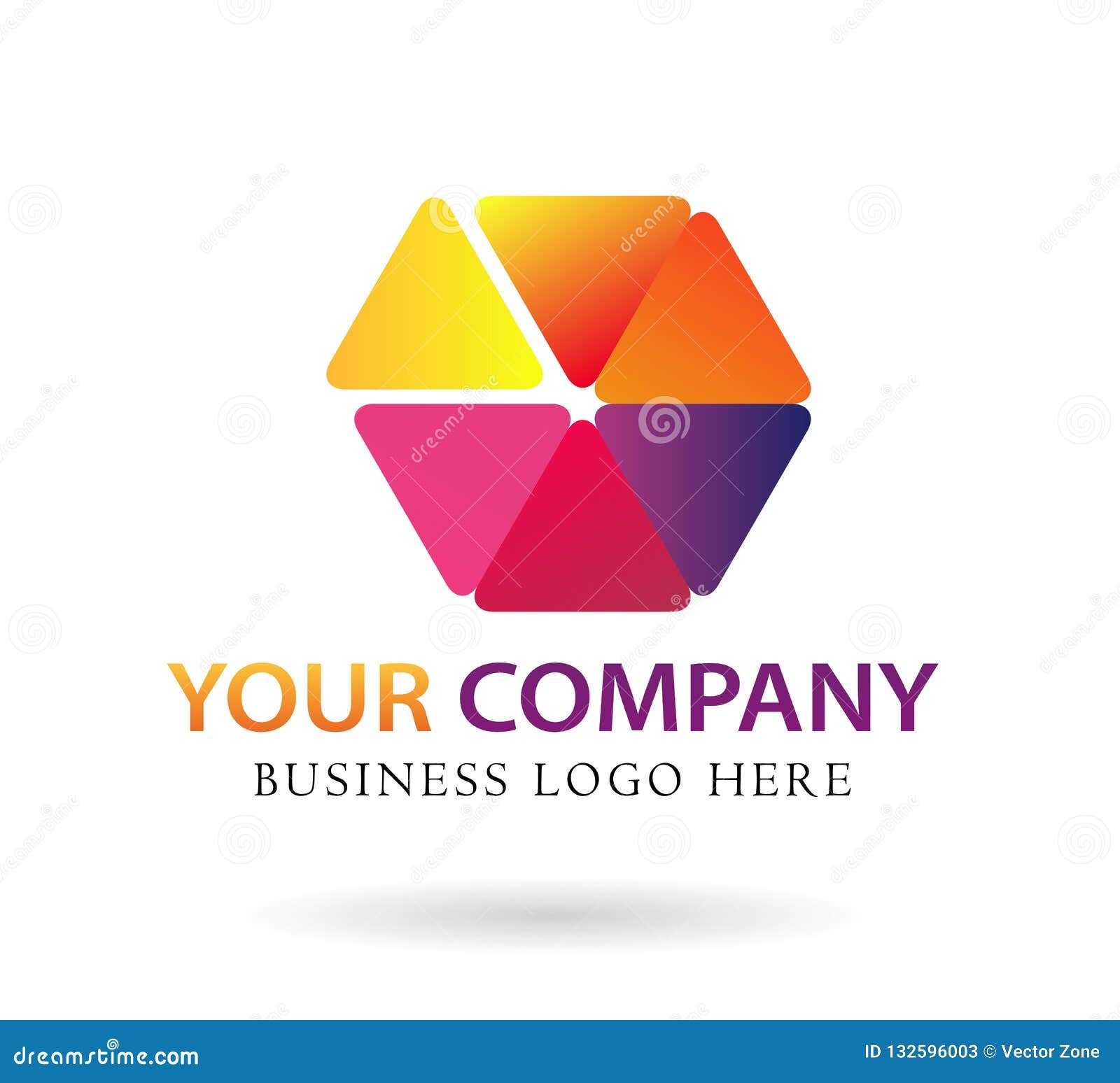 Abstract Vector Triangle Six Parts Color Logo Concept .design Stock ...