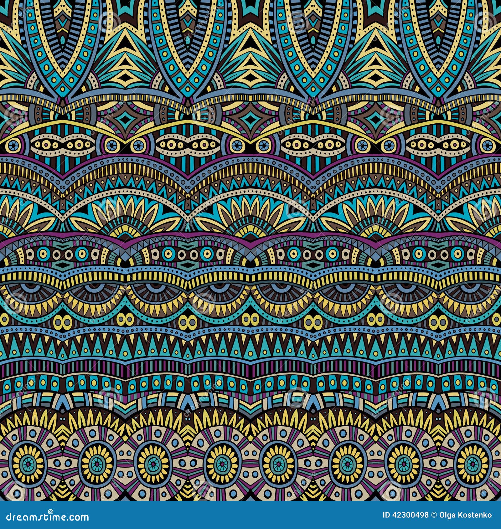 Abstract Vector Tribal Ethnic Background Pattern Stock Vector ...