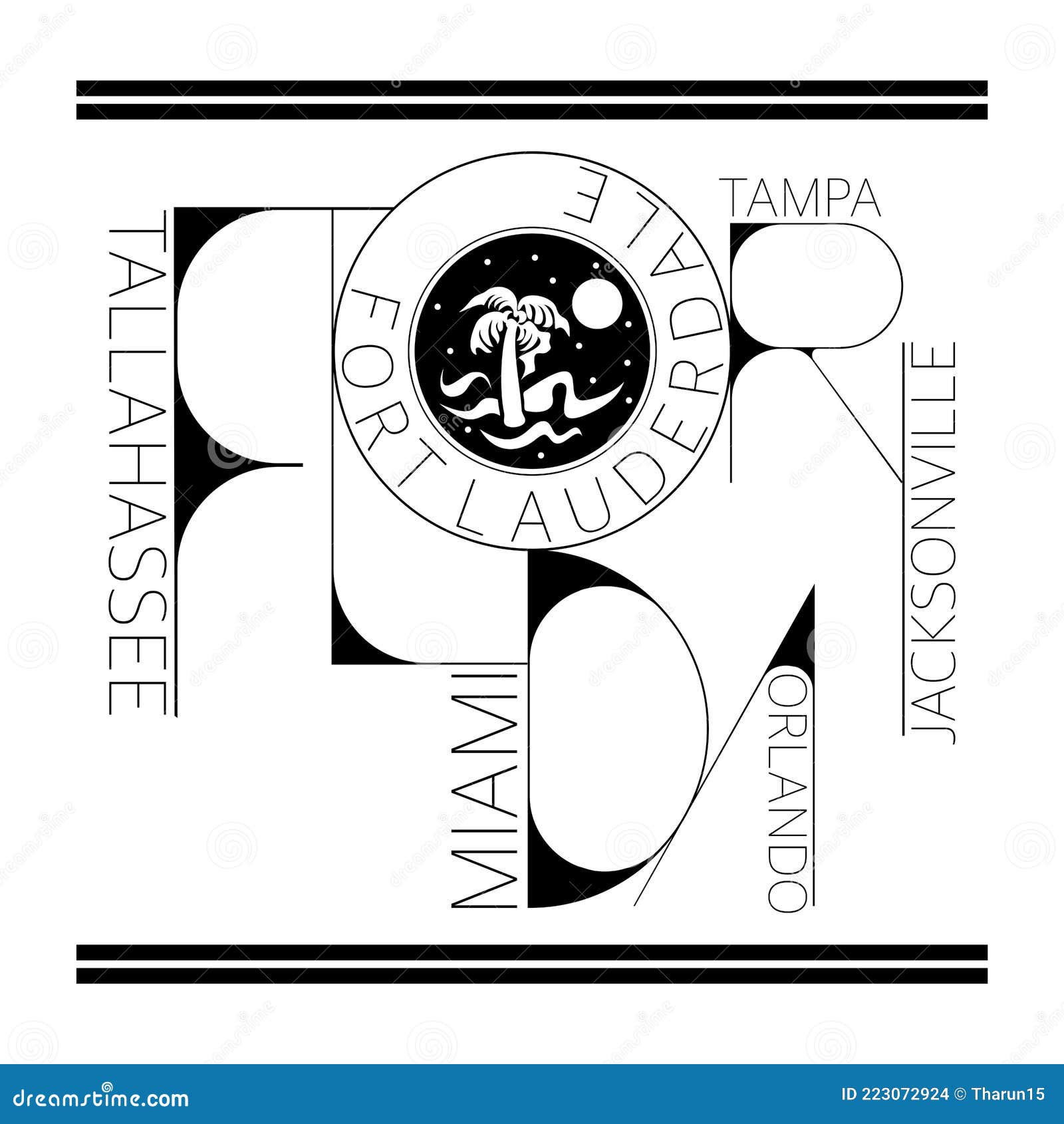 An Abstract Vector Typography Illustration on Florida Stock ...