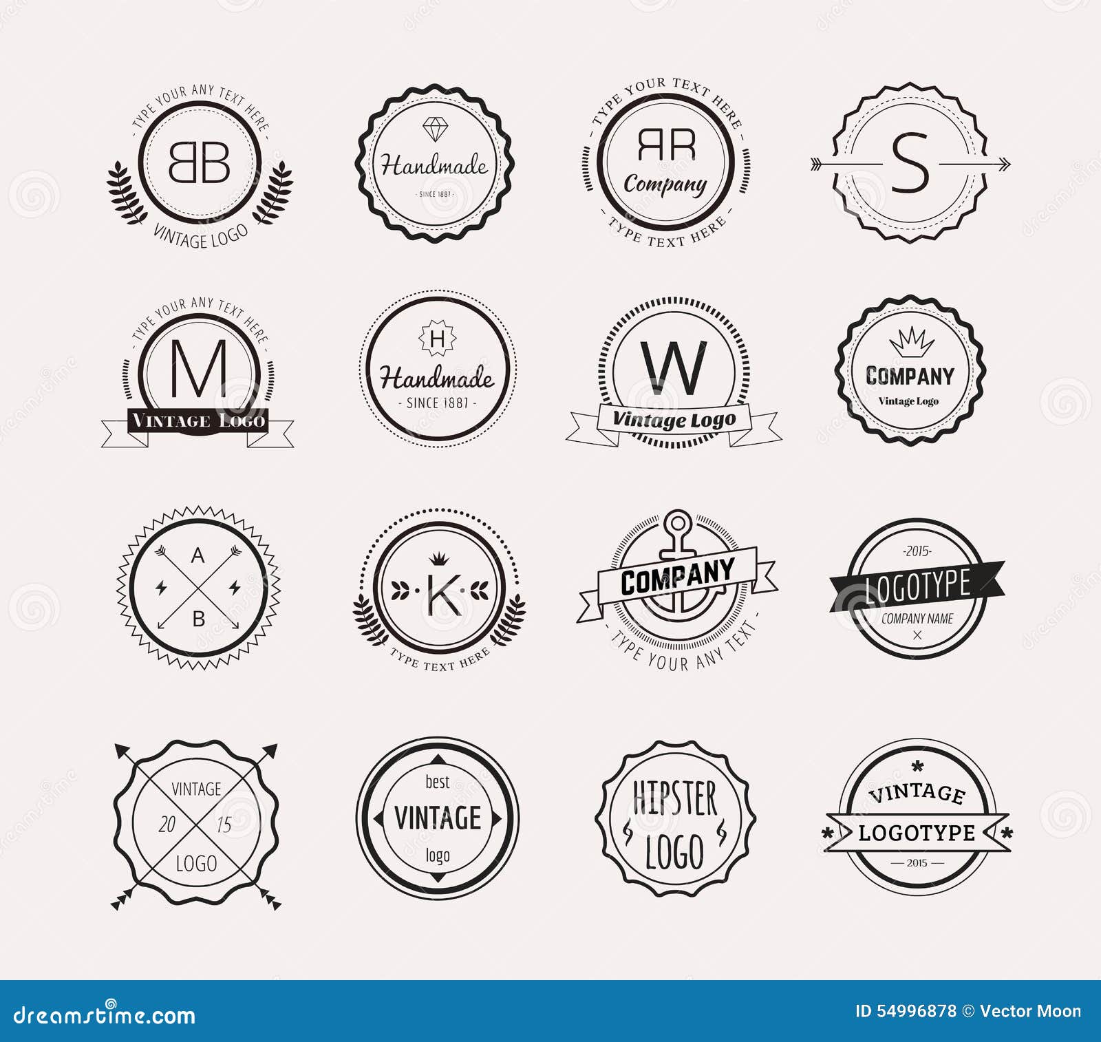 Abstract Vector Vintage Logo Design Elements Set Stock Vector ...